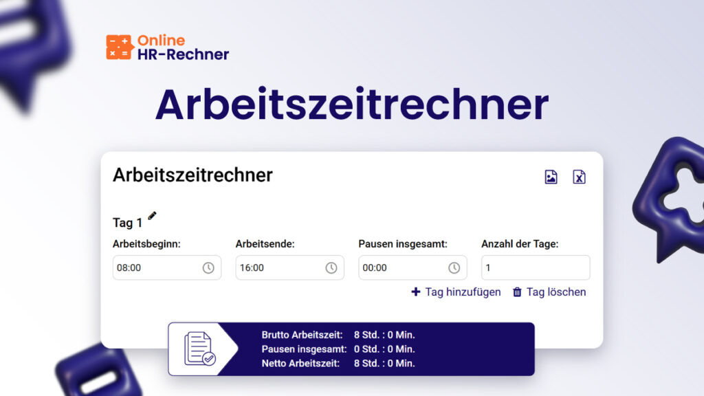 Arbeitstage-Rechner - Online Rechner